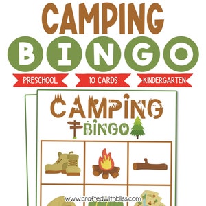 10 Camping BINGO for Preschool Kindergarten, Camping Games and ...