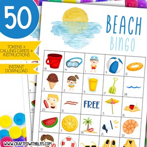 50 Beach Bingo Cards - Etsy
