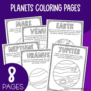 Planets Coloring Pages Printable | Outer Space Theme - Etsy
