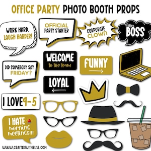 Office Party Photo Booth Props Work Party Team Building - Etsy