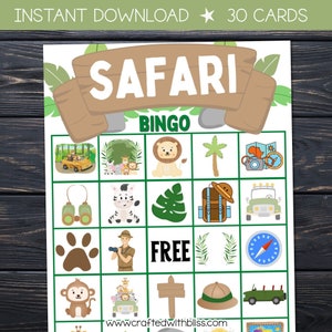 Safari Bingo for Kids, Safari Bingo Birthday Party, Classroom Bingo ...