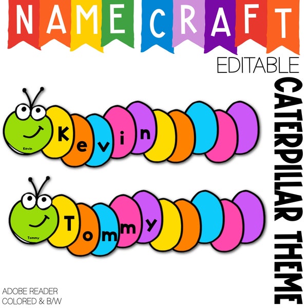 Caterpillar Name Craft - Etsy