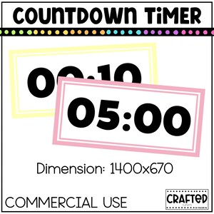 Simple Pastel Countdown Timer Classroom Management Tool Commercial Use ...
