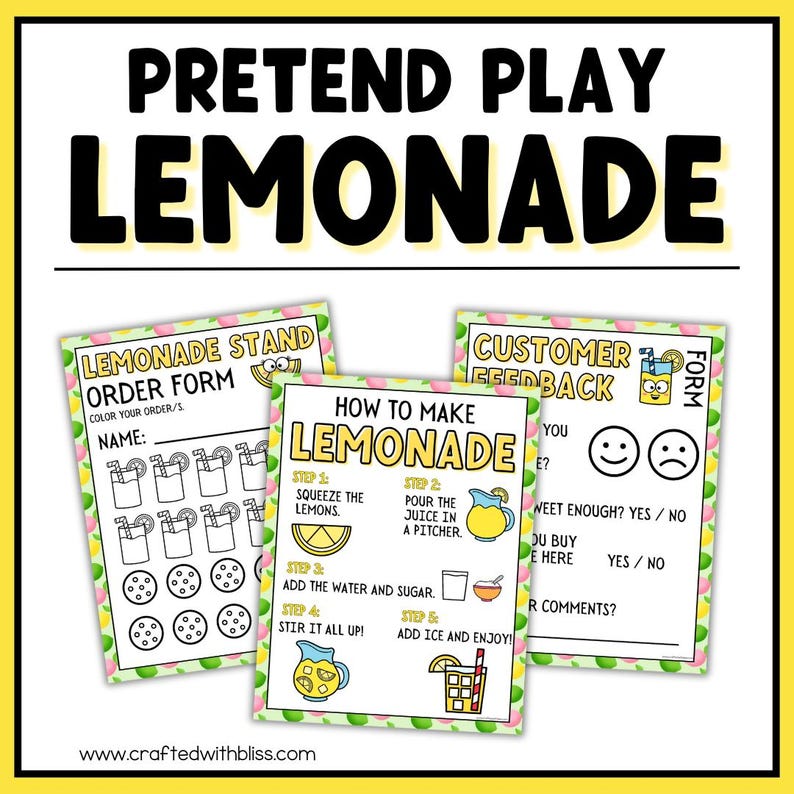 Lemonade Stand Pretend Play Printable - Etsy