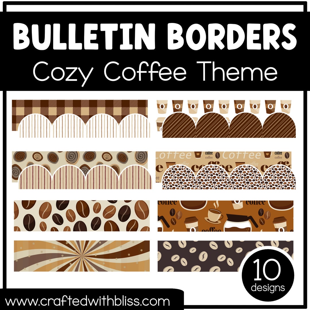 Cozy Coffee Theme Bulletin Board Borders - Etsy