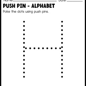 Push Pin Alphabet and Numbers (0-20) Printable Pokey - Etsy