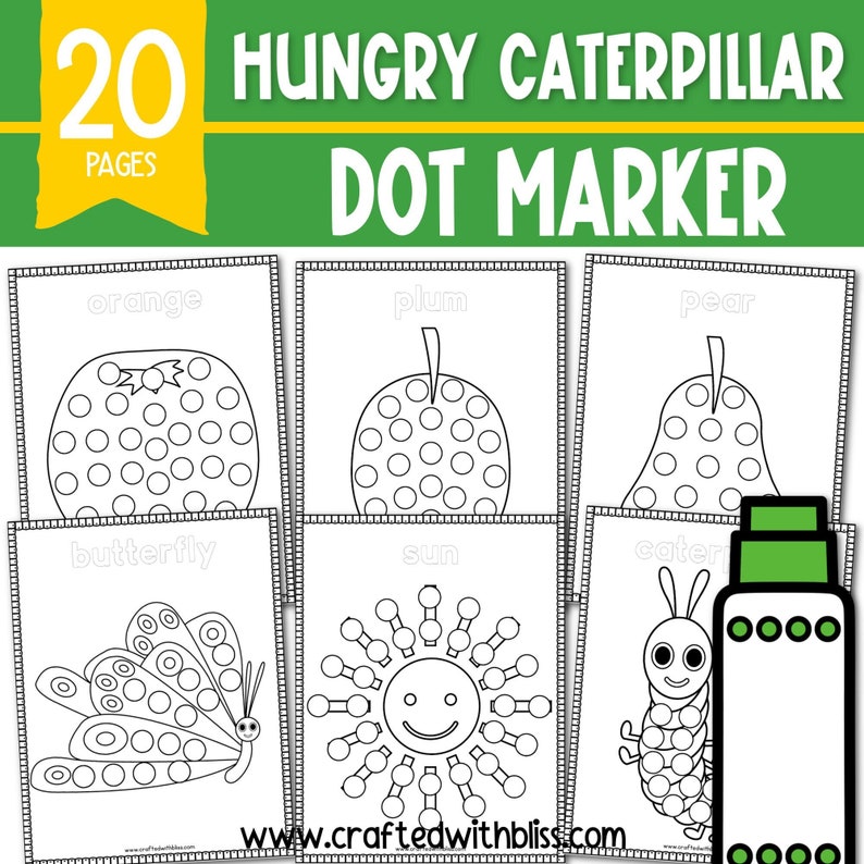 Hungry Caterpillar Dot Marker Printable - Etsy