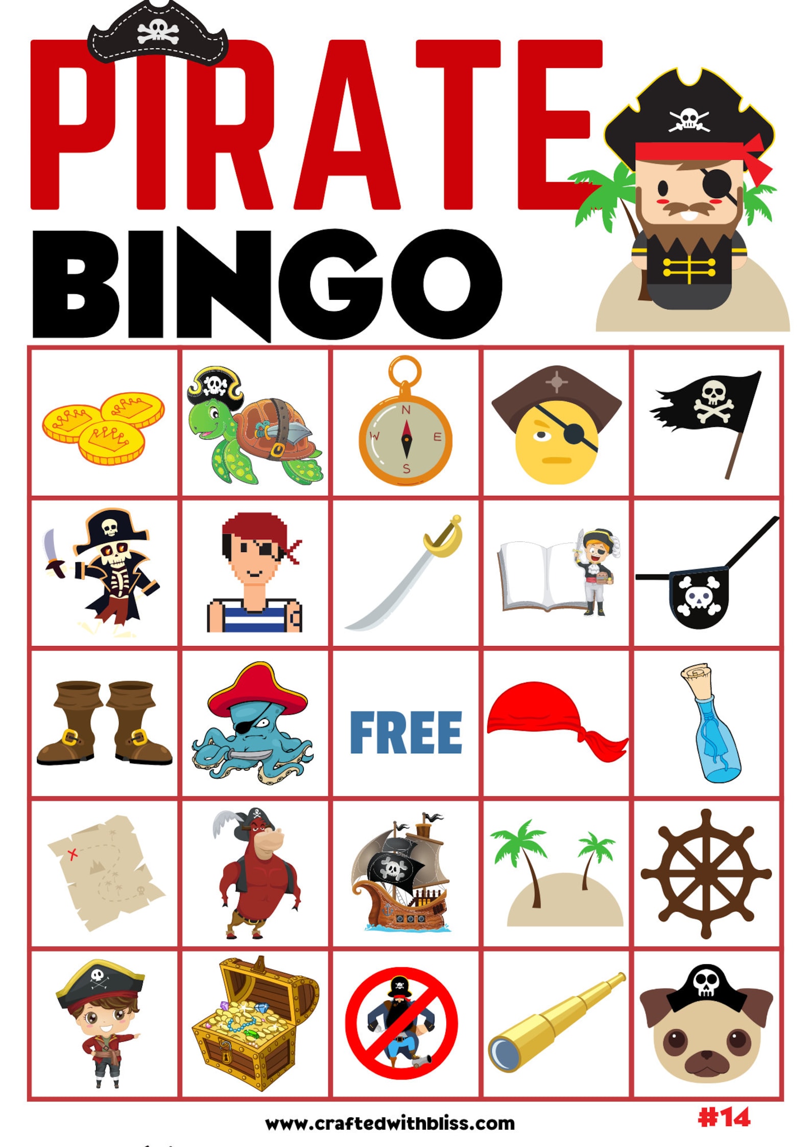 30 Pirate Bingo Birthday Game | Pirate Classroom Game - Etsy
