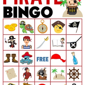 30 Pirate Bingo Birthday Game | Pirate Classroom Game - Etsy