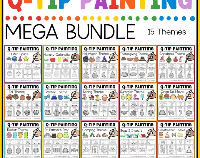 Valentines NO PREP Q Tip Painting Mats for February Preschool and ...