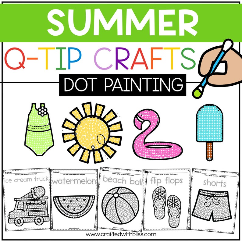 Q-tip Painting Summer Craft - Etsy