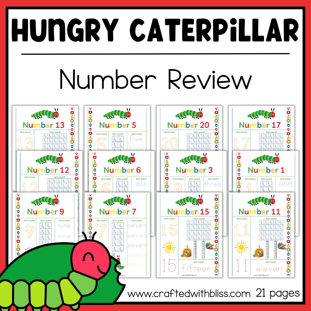 The Very Hungry Caterpillar Number Review Printable (1-20) - Etsy