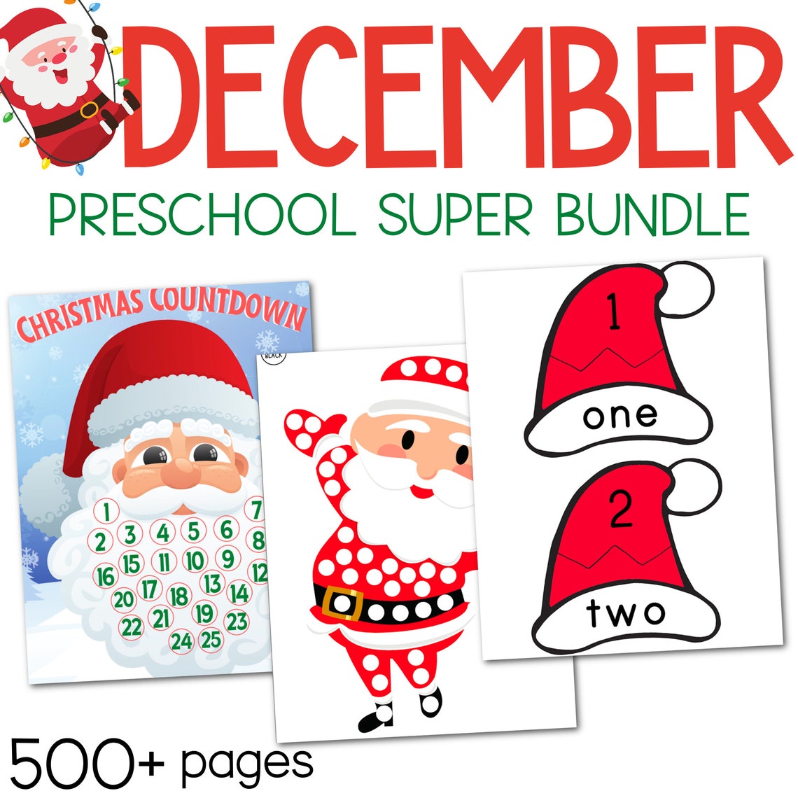 December Preschool Super Bundle, Christmas Kindergarten Activities ...