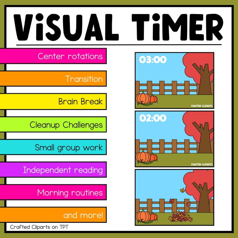 Fall Visual Timer Countdown Classroom Management Tool Transition PPT ...