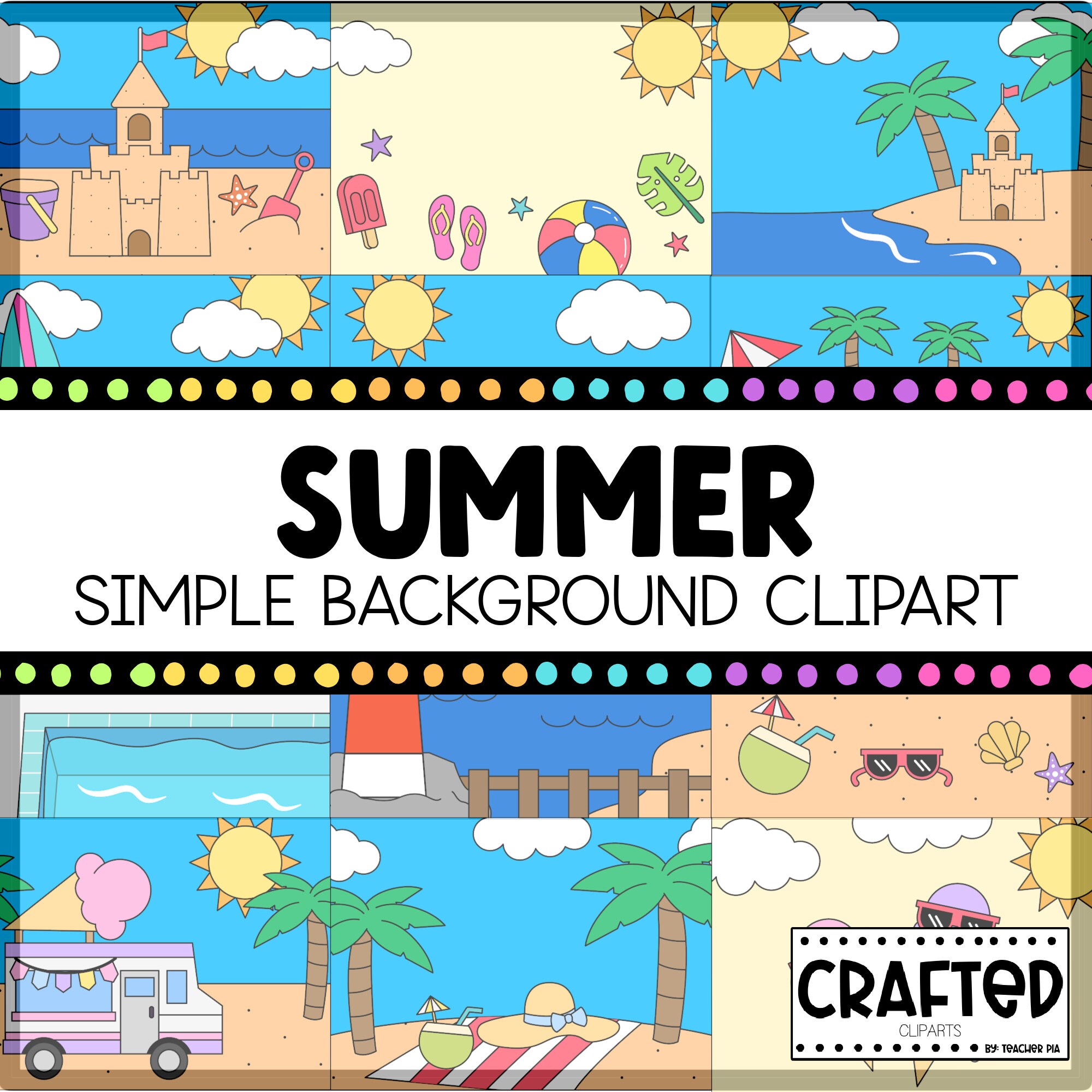 Year Round Simple Background Clipart Scene Mega Bundle Commercial Use ...