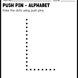 Push Pin Alphabet and Numbers (0-20) Printable Pokey - Etsy
