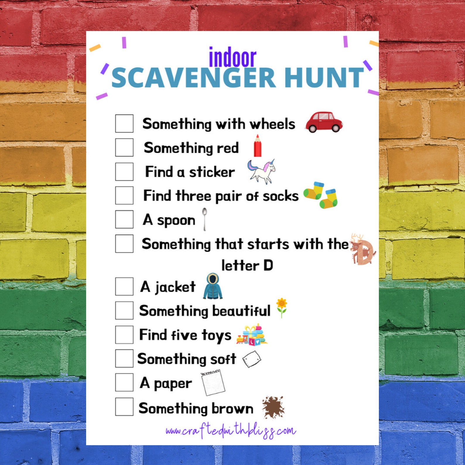 Fun Indoor Scavenger Hunt for Kids Engaging Activity All Year Summer ...