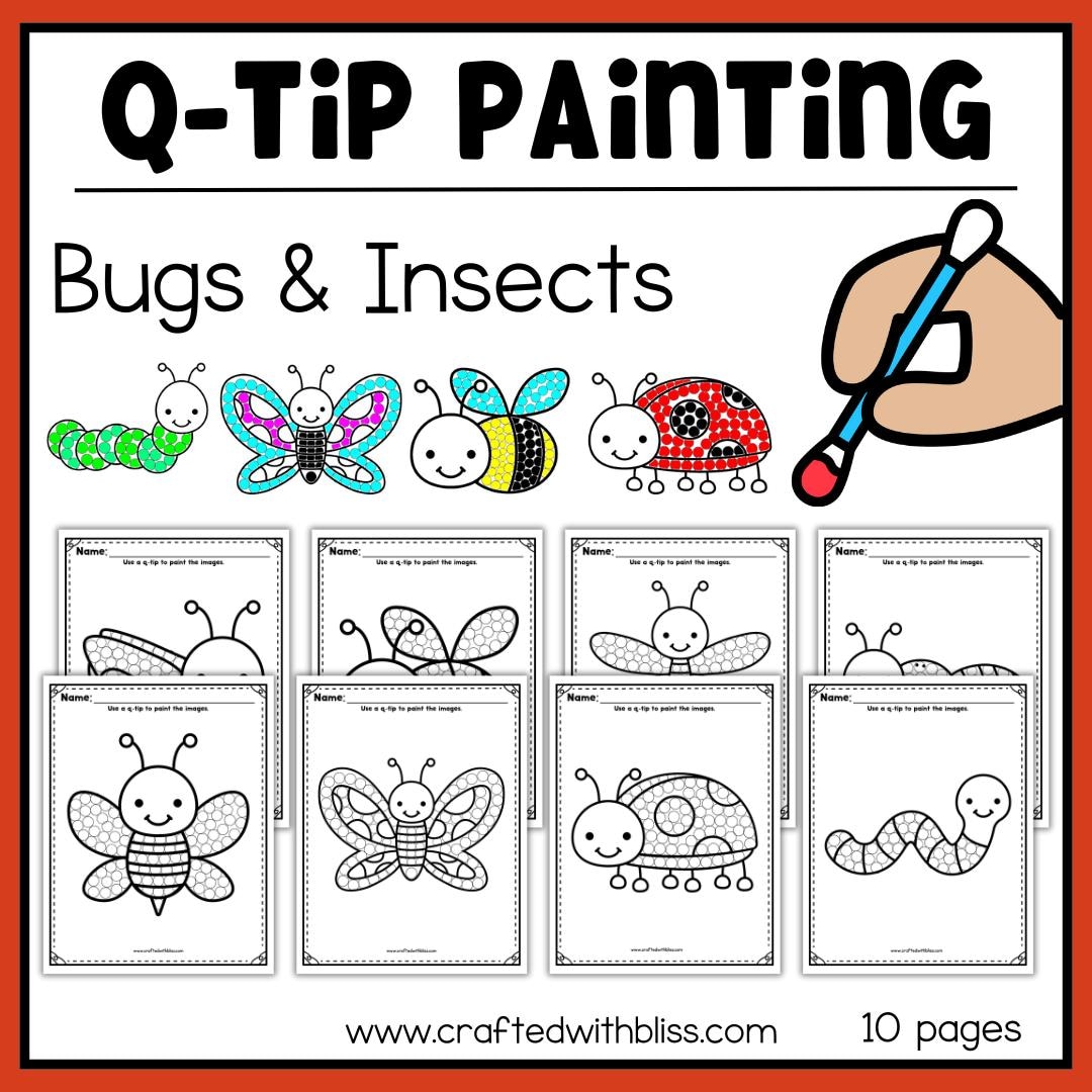 Q-tip Painting Bugs and Insects Craft - Etsy