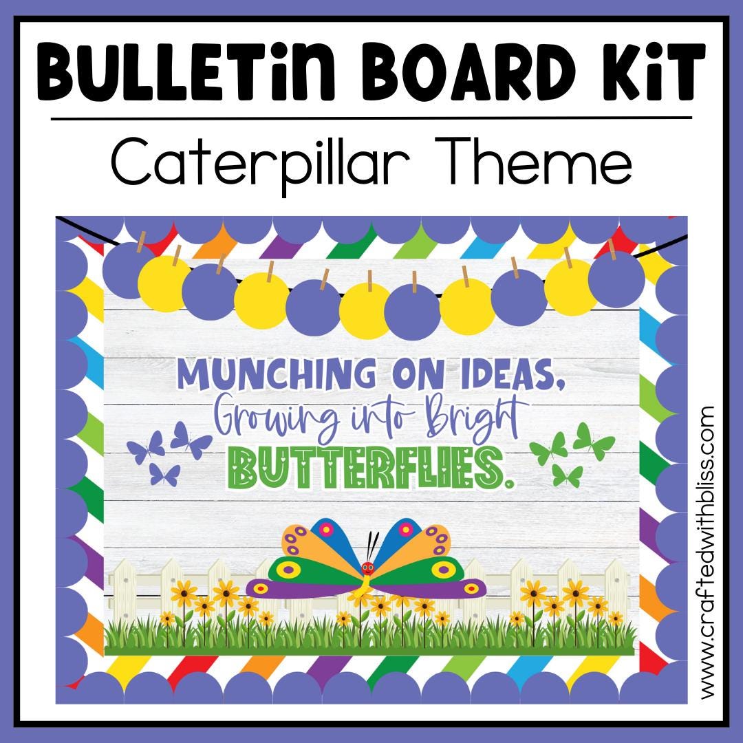 Bright Butterfly Caterpillar Theme Bulletin Board Kit - Etsy