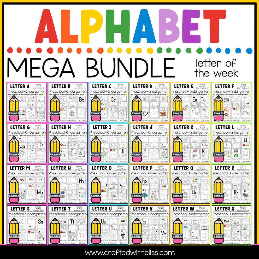 500+ PAGES NO PREP Alphabet Worksheet Mega Bundle Daycare Toddler ...