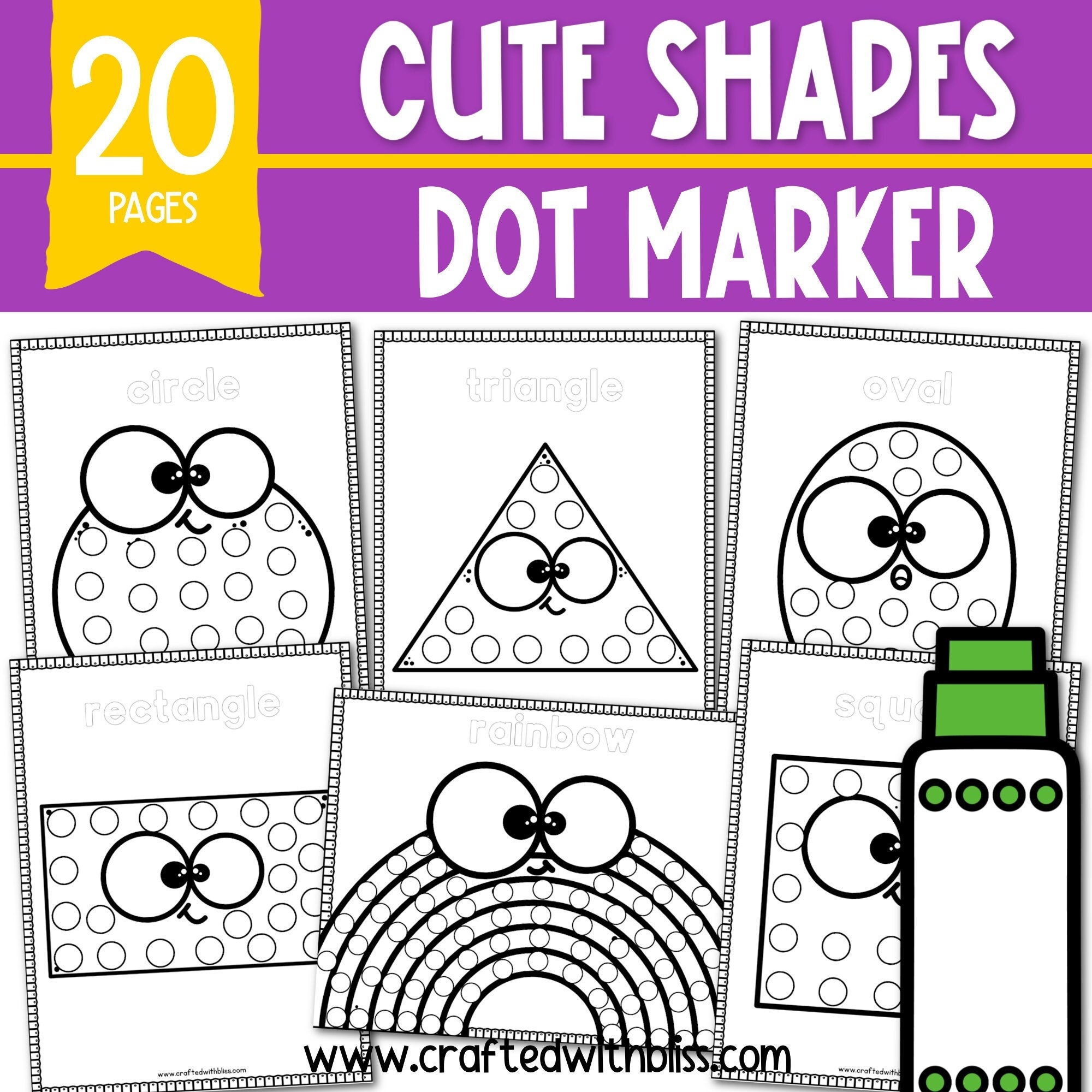 Cute Shapes Dot Marker Printable - Etsy