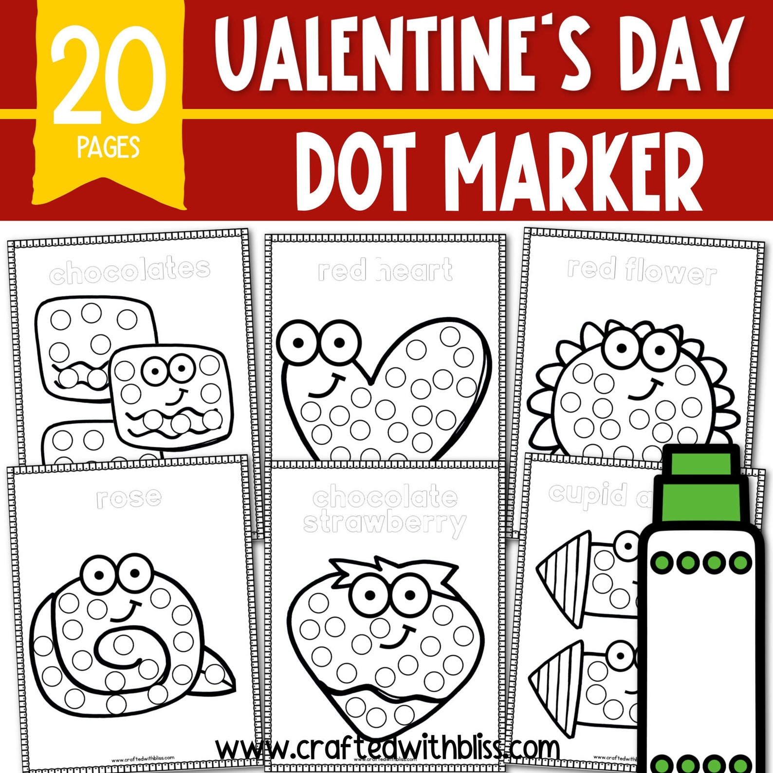 Valentine's Day Do-a-dot Marker Fine Motor Printable, Valentine's Day ...