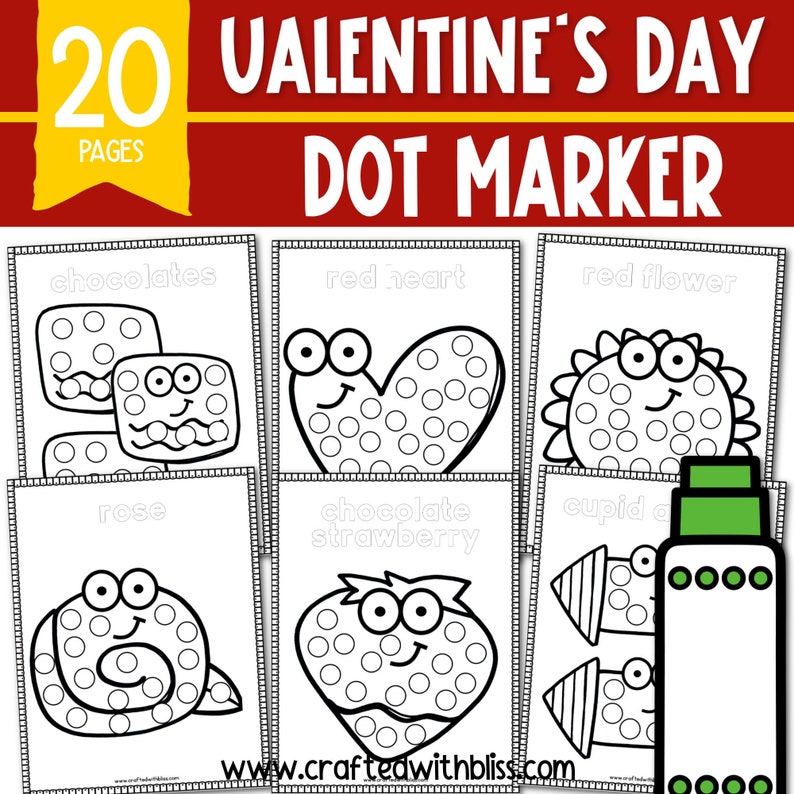 Valentine's Day Do-a-dot Marker Fine Motor Printable, Valentine's Day ...