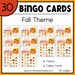 30 Fall Bingo Cards - Etsy