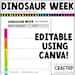 Editable Dinosaur Week Activities and Planner Toddler Canva Template 2 ...