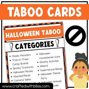 Halloween Taboo Game 150 Cards Halloween Party Game Night Forbidden ...