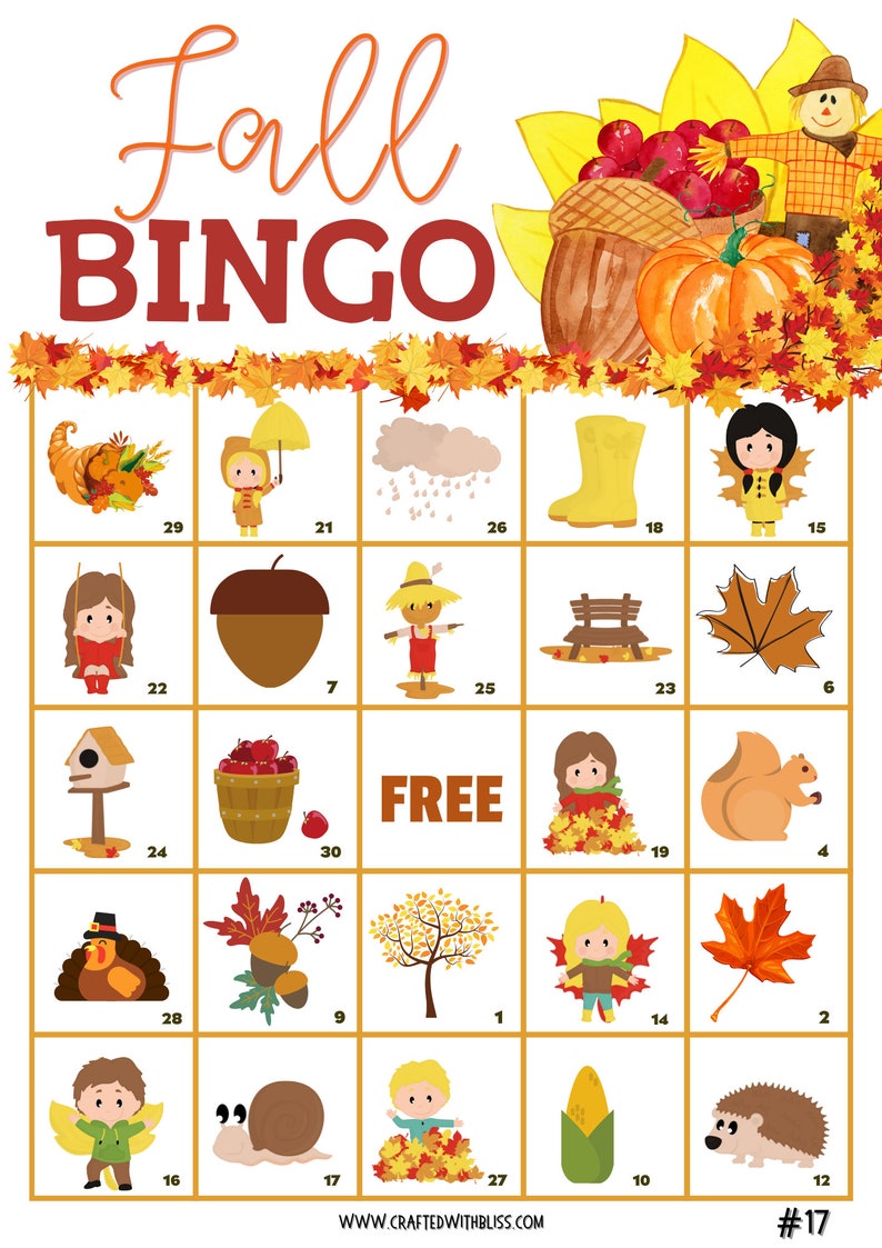 Fall BINGO for Kids, Fall Activities, Fall Printable, Fall Classroom ...