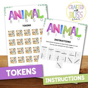 50 Animal Party Bingo Cards Classroom Game, Bingo Game, Animal Party ...
