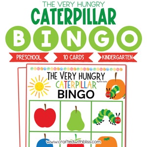 Hungry Caterpillar Bingo for Classroom Game Preschool Kindergarten (10 ...