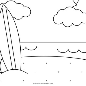 Hello Summer Coloring Pages for Kids Background Scene - Etsy