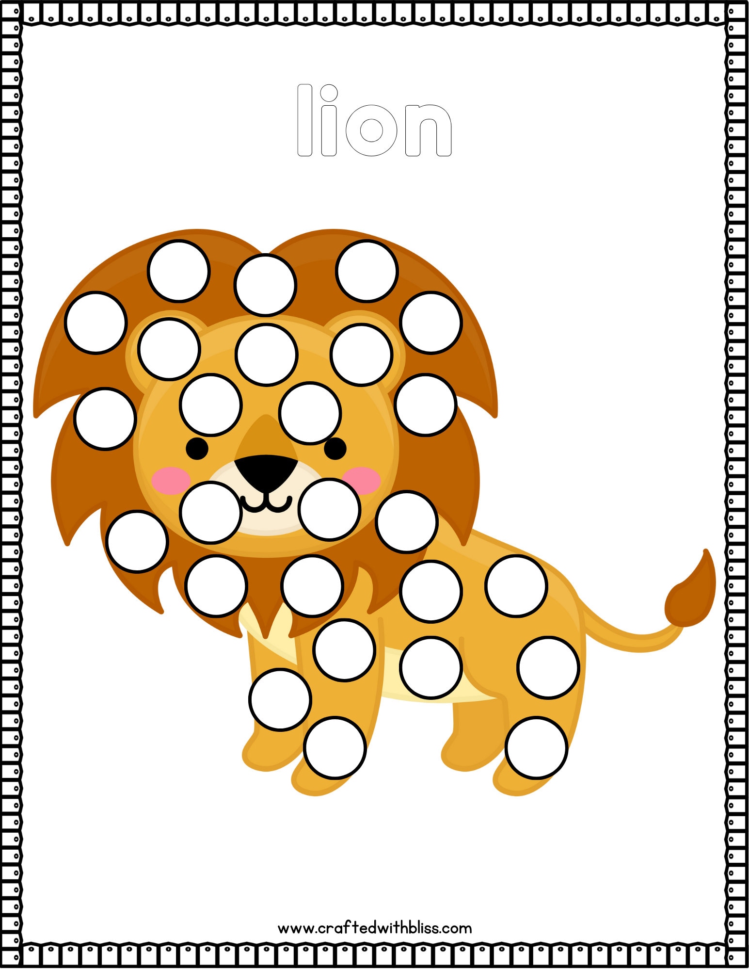 Safari Dot Marker Printable - Etsy