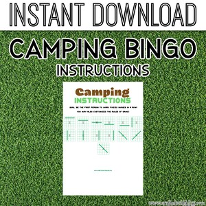 30 Camping Bingo Birthday Party Camping Classroom Bingo Game - Etsy