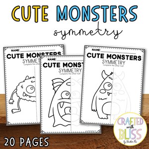 Cute Monster Theme Symmetry Printable for Early Finishers Halloween ...