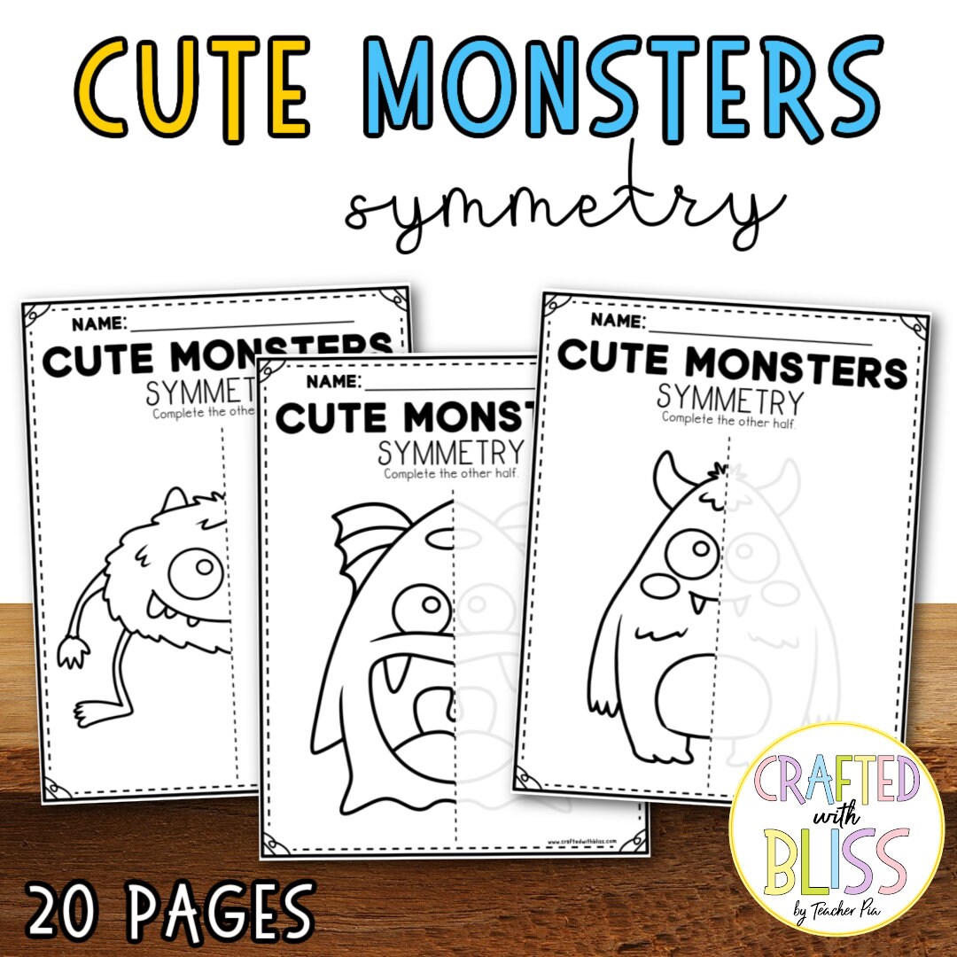 Cute Monster Theme Symmetry Printable for Early Finishers Halloween ...