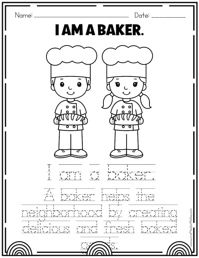 Community Helper Color and Trace Social Studies Kindergarten Community ...