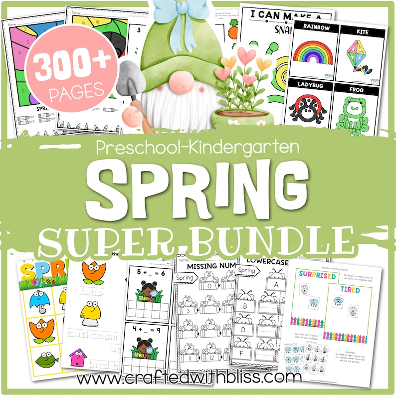 April Preschool-kindergarten Bundle, Easter Spring Kindergarten ...