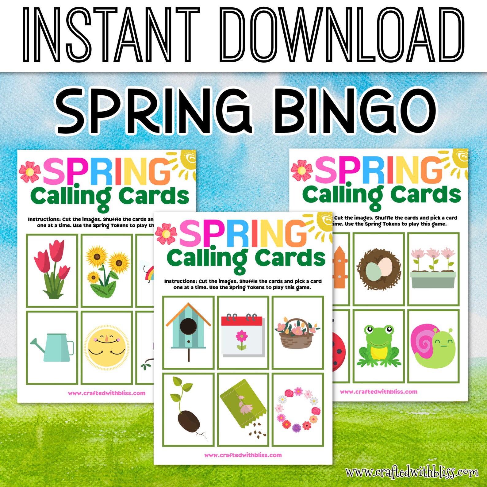 Spring Bingo for Kids, Spring Bingo Birthday Party, Classroom Bingo ...