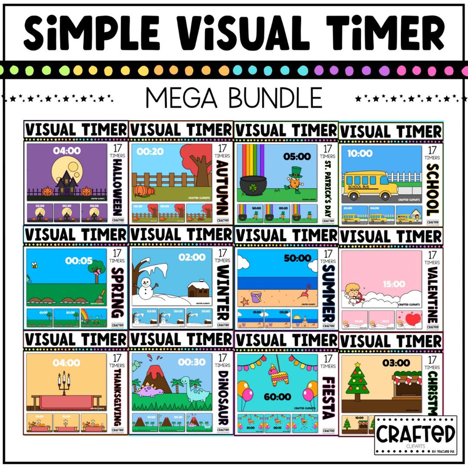 Year Round Visual Timer Countdown Classroom Management Tool Mega Bundle ...