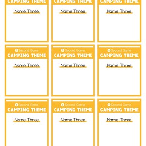 Camping Party Theme 5 Second Game 50 Cards One Happy Camper Fun Friday ...