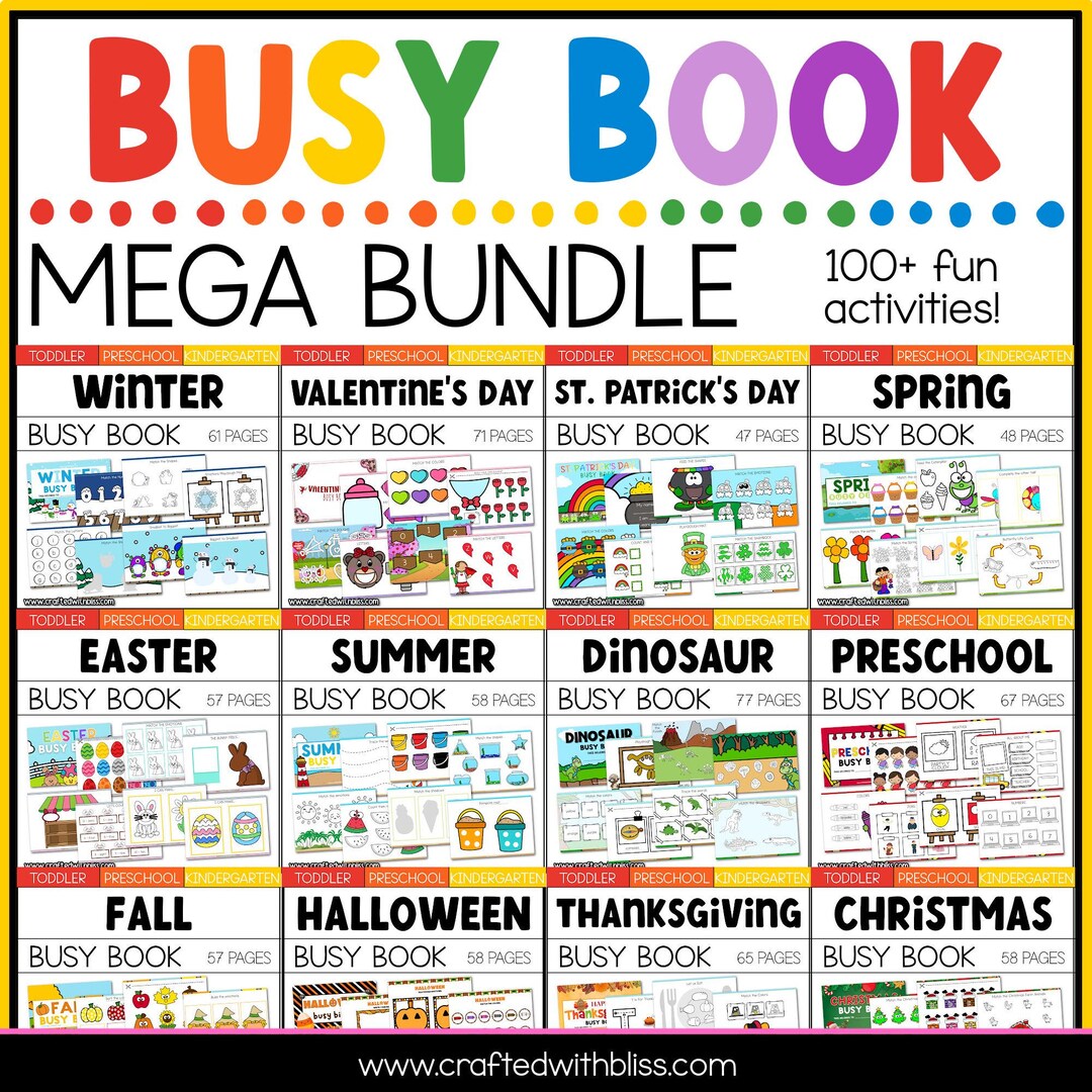 Busy Book Mega Bundle Preschool Kindergarten Toddler - Etsy