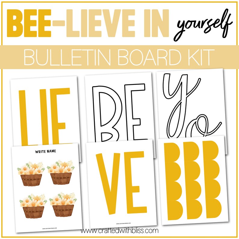 Beelieve in Yourself Bulletin Board Kit - Etsy