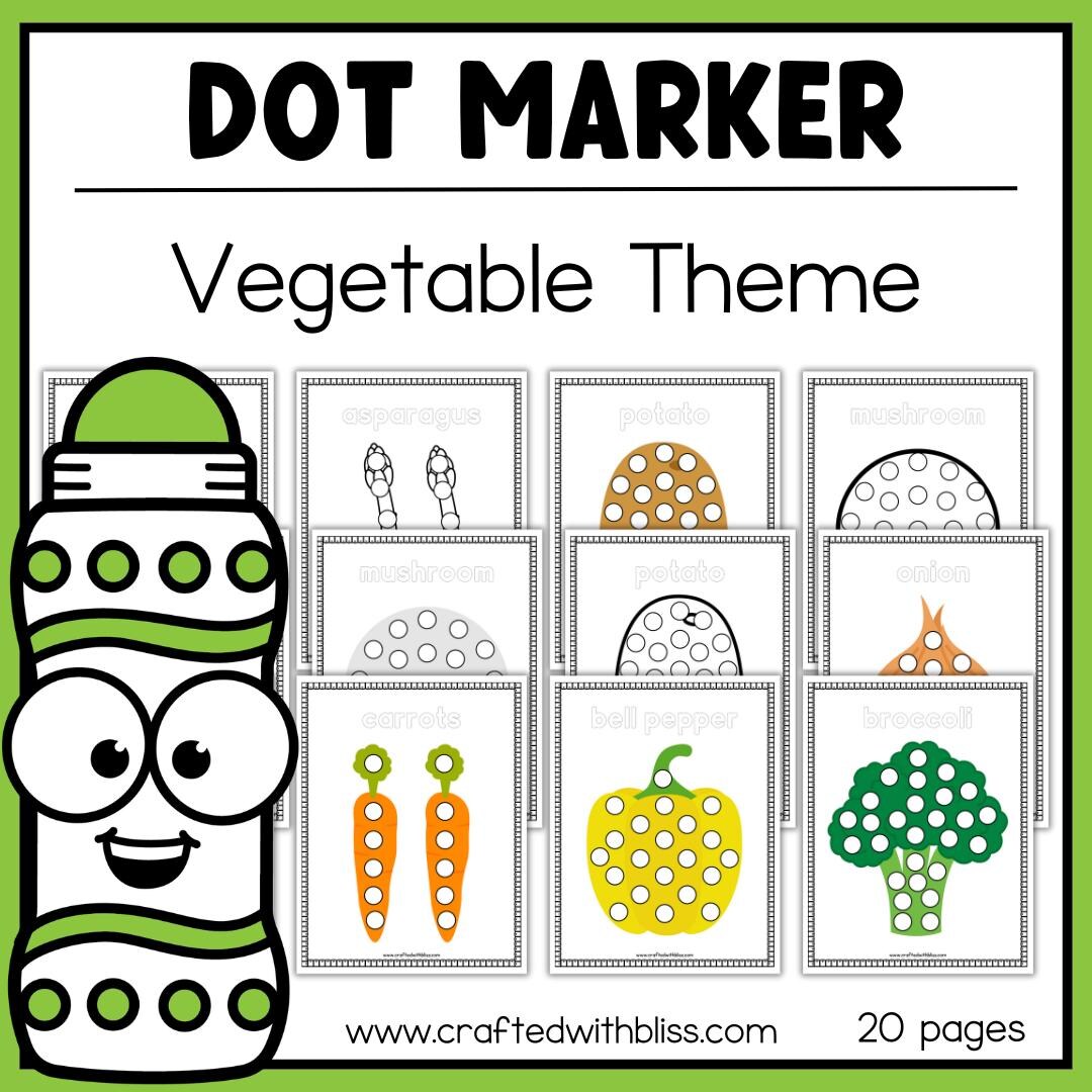Vegetables Do-a-dot Marker Printable - Etsy