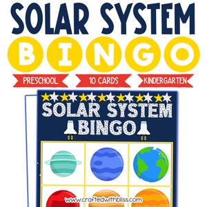 10 Solar System BINGO for Preschool-kindergarten, Solar System Games ...