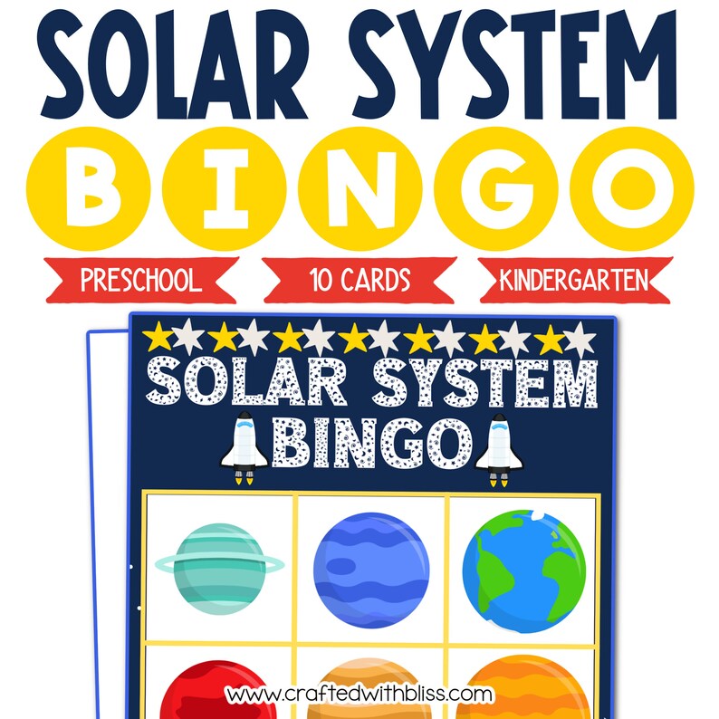 10 Solar System BINGO for Preschool-kindergarten, Solar System Games ...