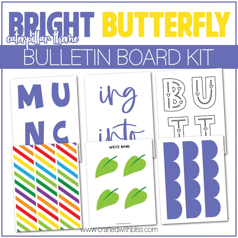 Bright Butterfly Caterpillar Theme Bulletin Board Kit - Etsy
