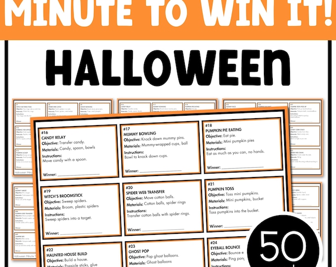 Halloween Party Minute Games Ice Breaker 50 Games for Adult Friends ...